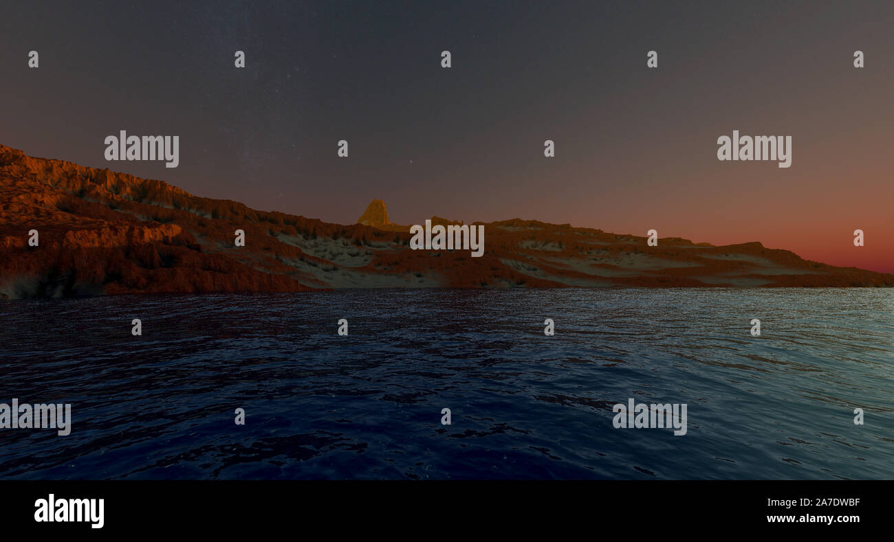 Water on Mars like Planet extremely detailed and realistic 3d image of ...