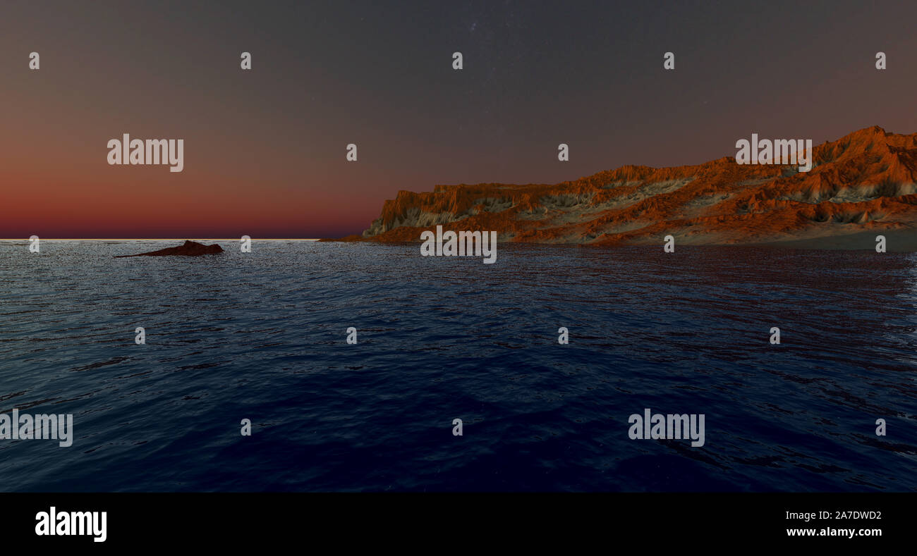 Water on Mars like Planet extremely detailed and realistic 3d image of ...