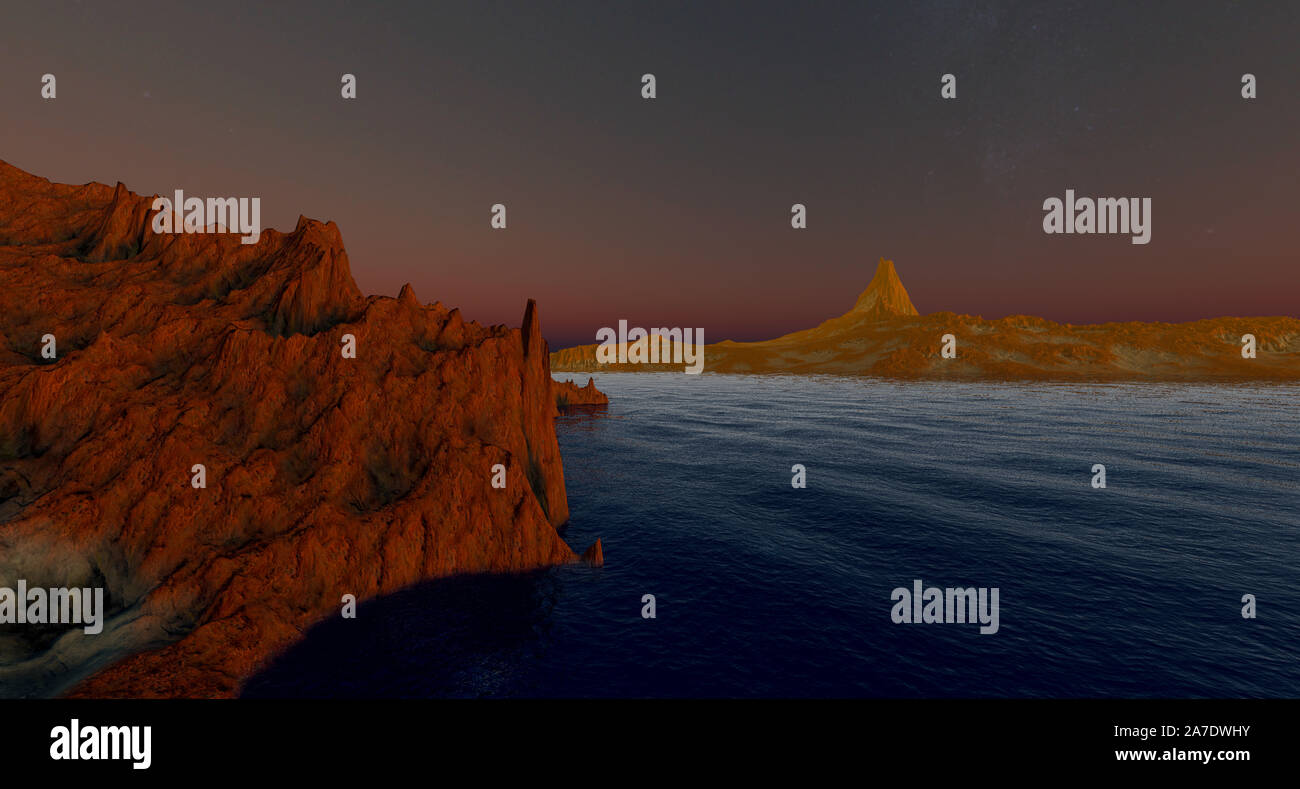 Water on Mars like Planet extremely detailed and realistic 3d image of ...