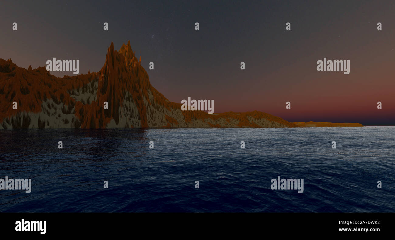 Water on Mars like Planet extremely detailed and realistic 3d image of ...