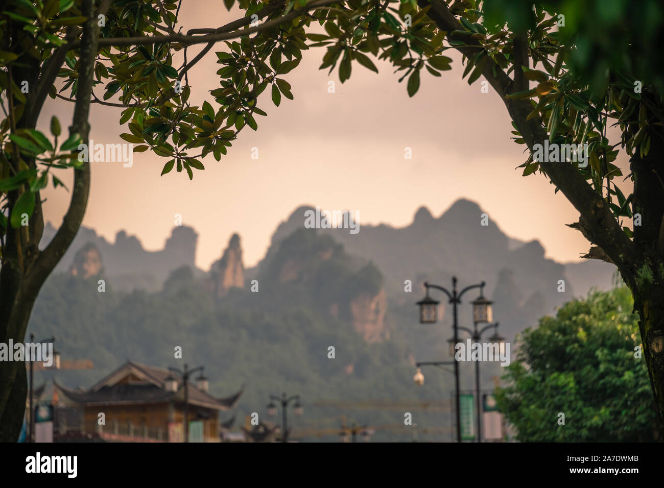 Stunningly beautiful rocky karst mountain formations as seen from the ...