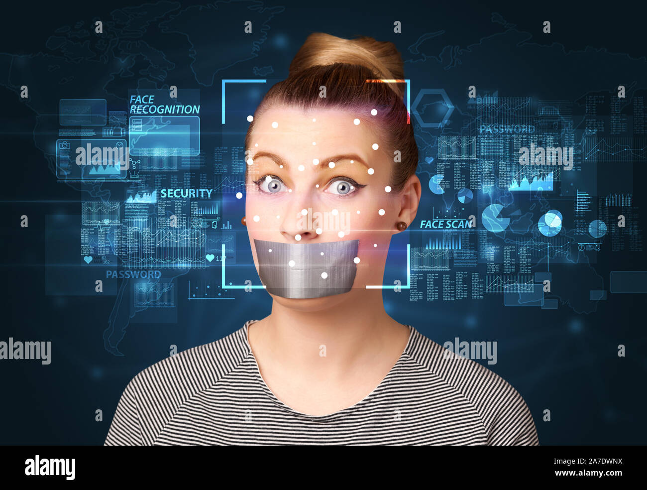 Digital Face Recognition System concept Stock Photo - Alamy