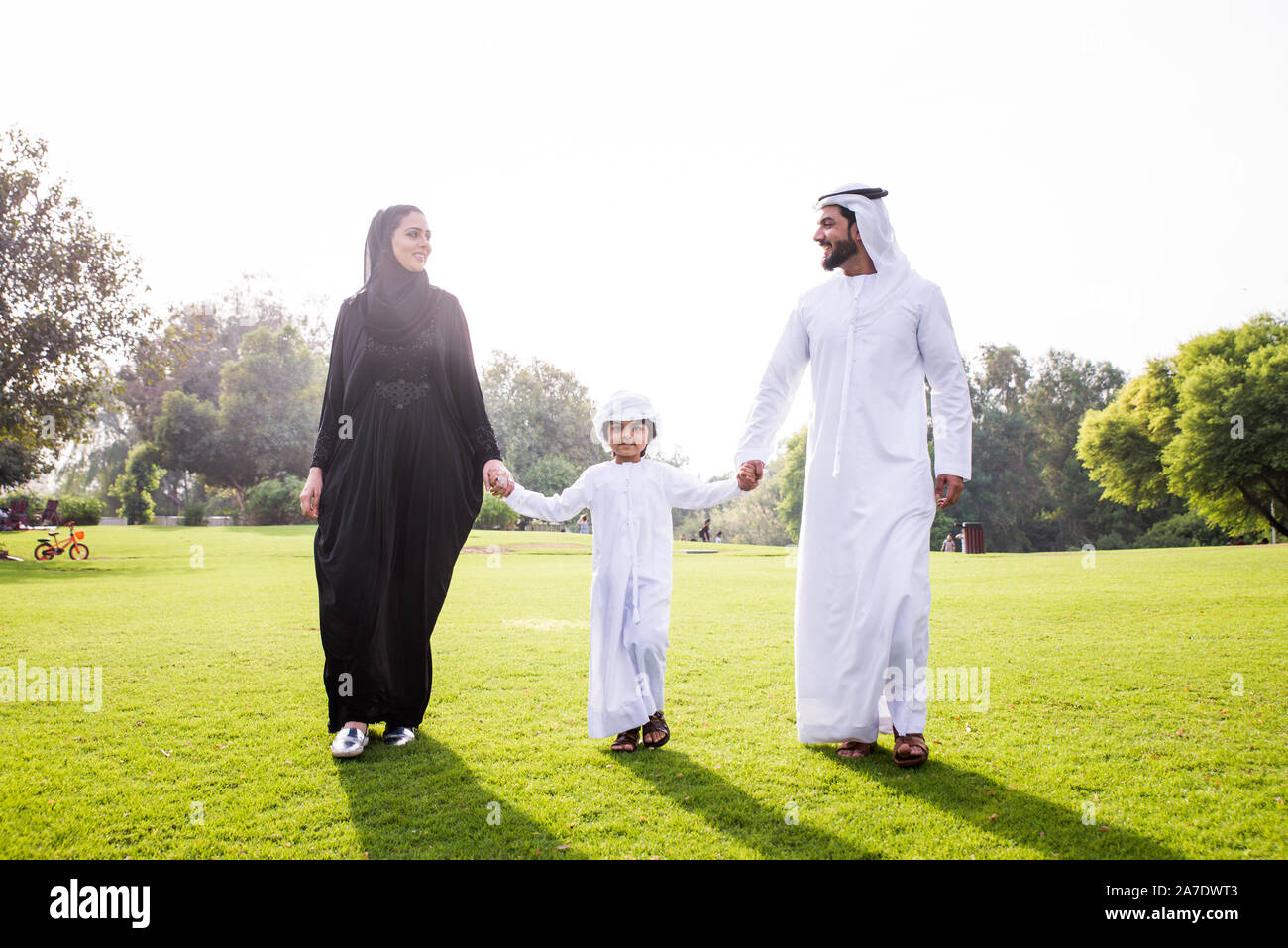 Happy family spending time together outdoor in Dubai Stock Photo - Alamy