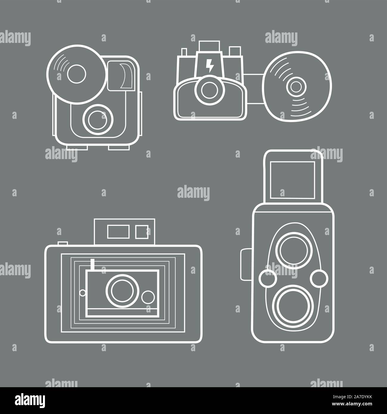 camera vectors , vintage , used cameras , vector illustration Stock ...