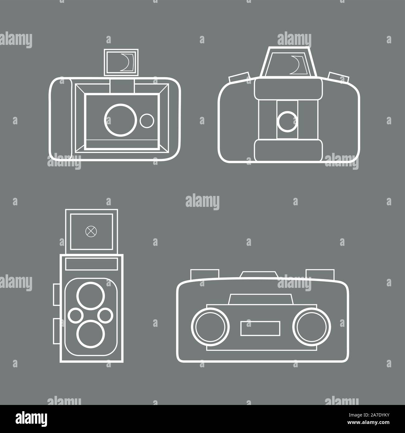 camera vectors , vintage , used cameras , vector illustration Stock ...