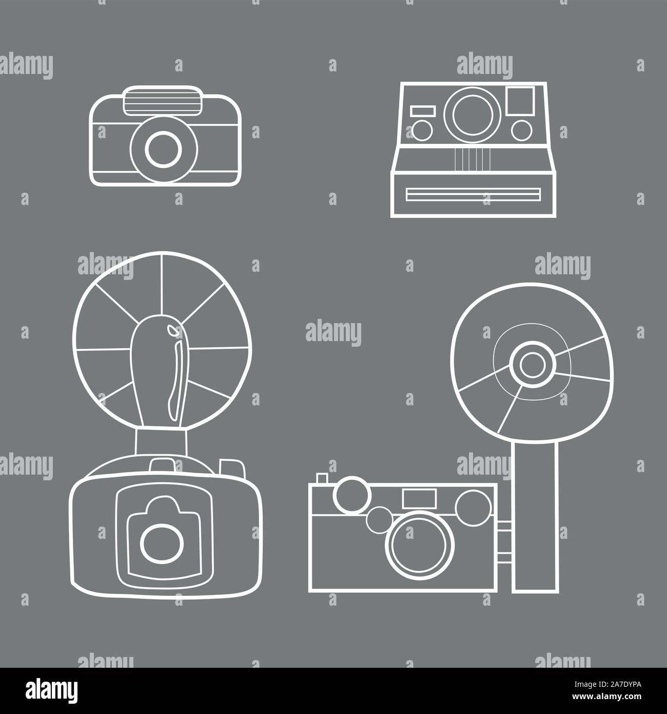 camera vectors , vintage , used cameras , vector illustration Stock ...