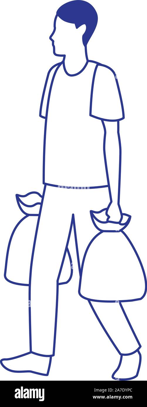 Man with plastic shopping bags Cut Out Stock Images & Pictures - Alamy