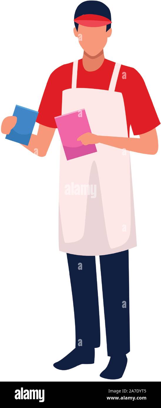 avatar man with apron and cap Stock Vector Image & Art - Alamy