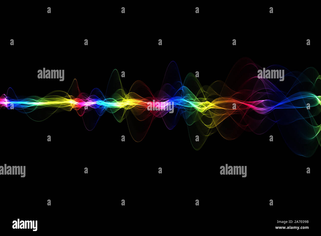 abstract colorful raibow wavy smoke flame over black background Stock ...