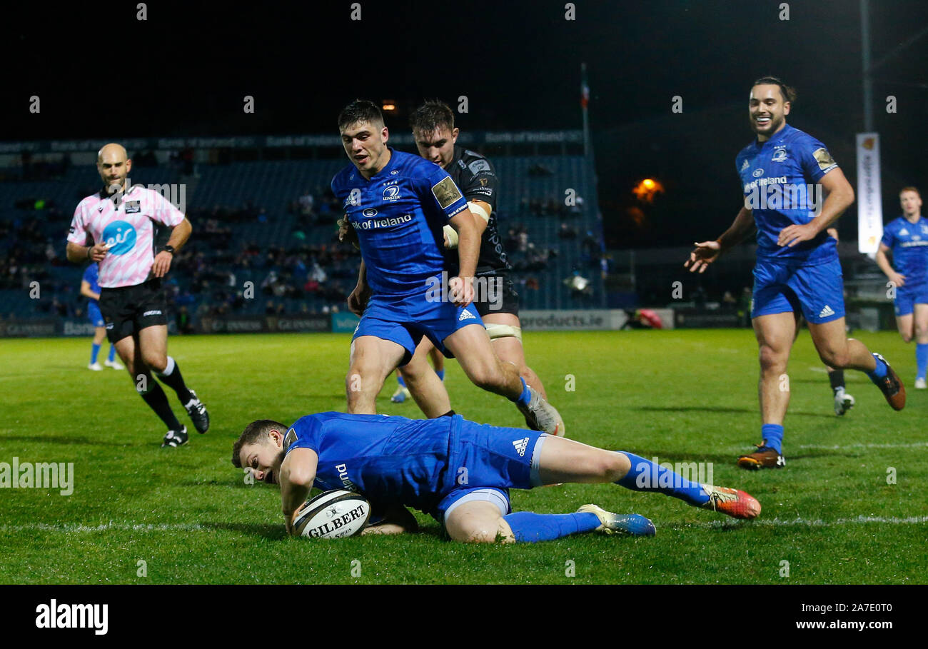 RDS Arena, Dublin, Leinster, Ireland. 1st Nov, 2019. Guinness Pro 14 ...