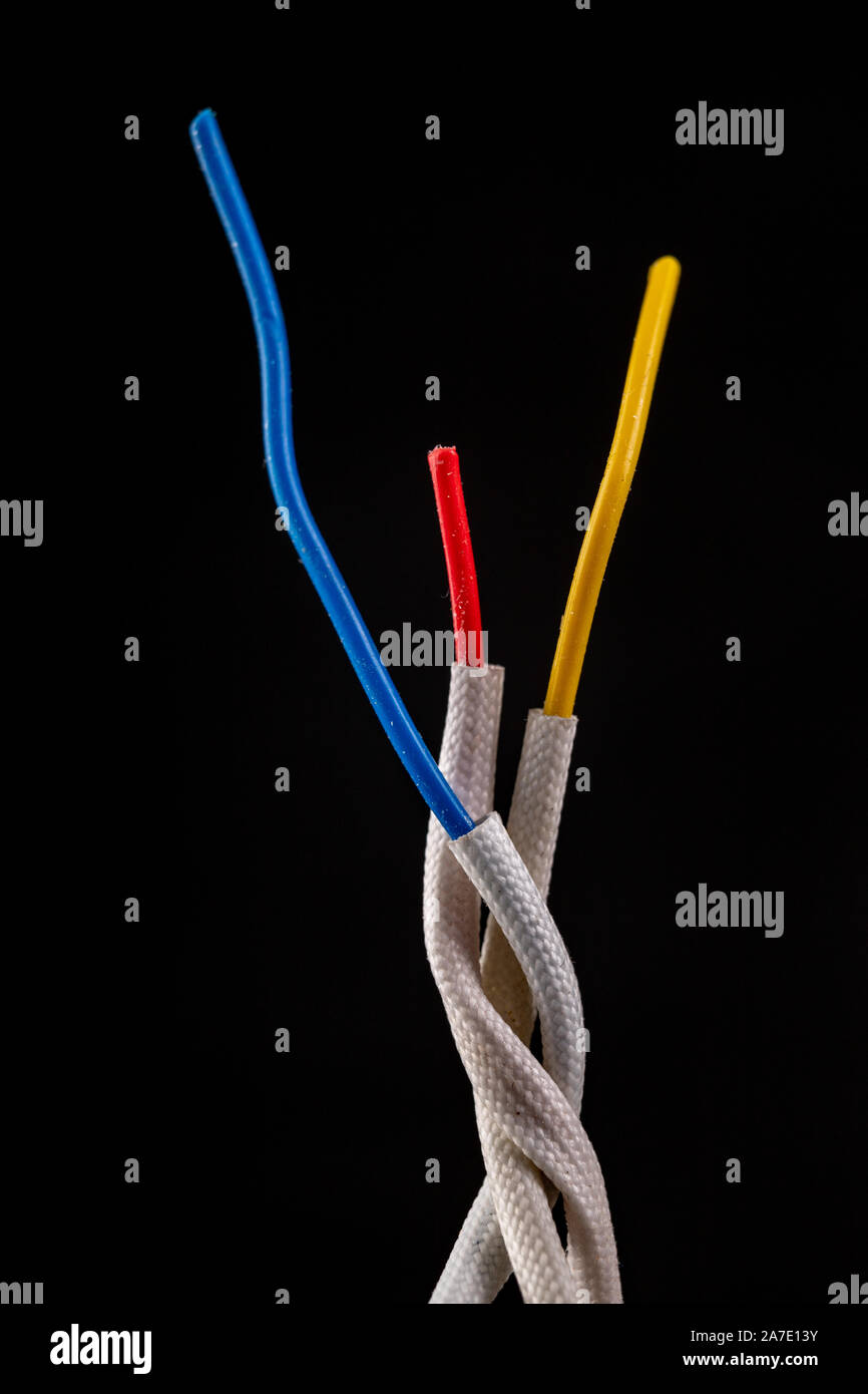Electrical wires in the heating device. Electrically conductive cable ...