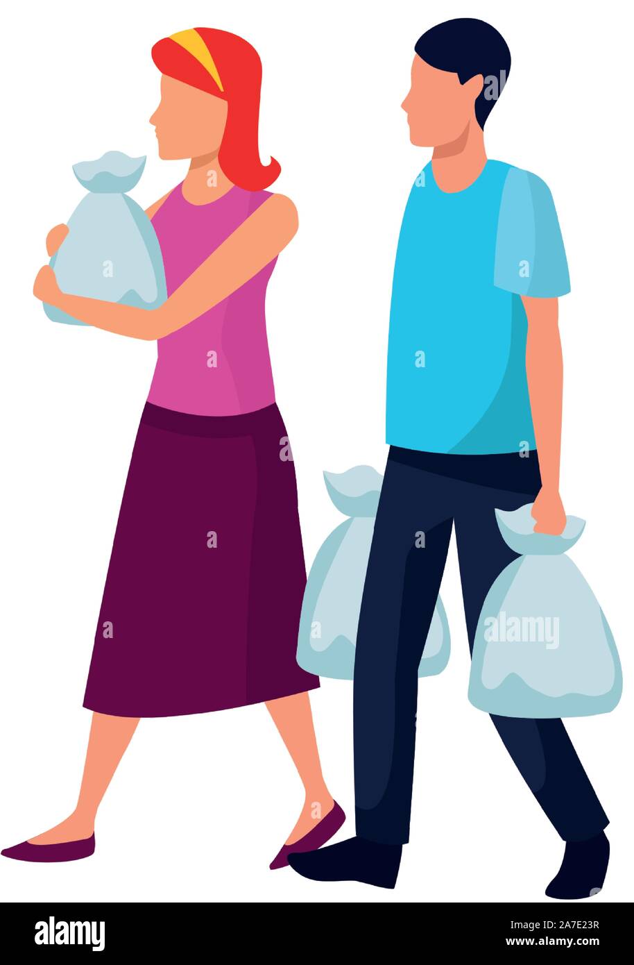 Man with plastic shopping bags Cut Out Stock Images & Pictures - Alamy