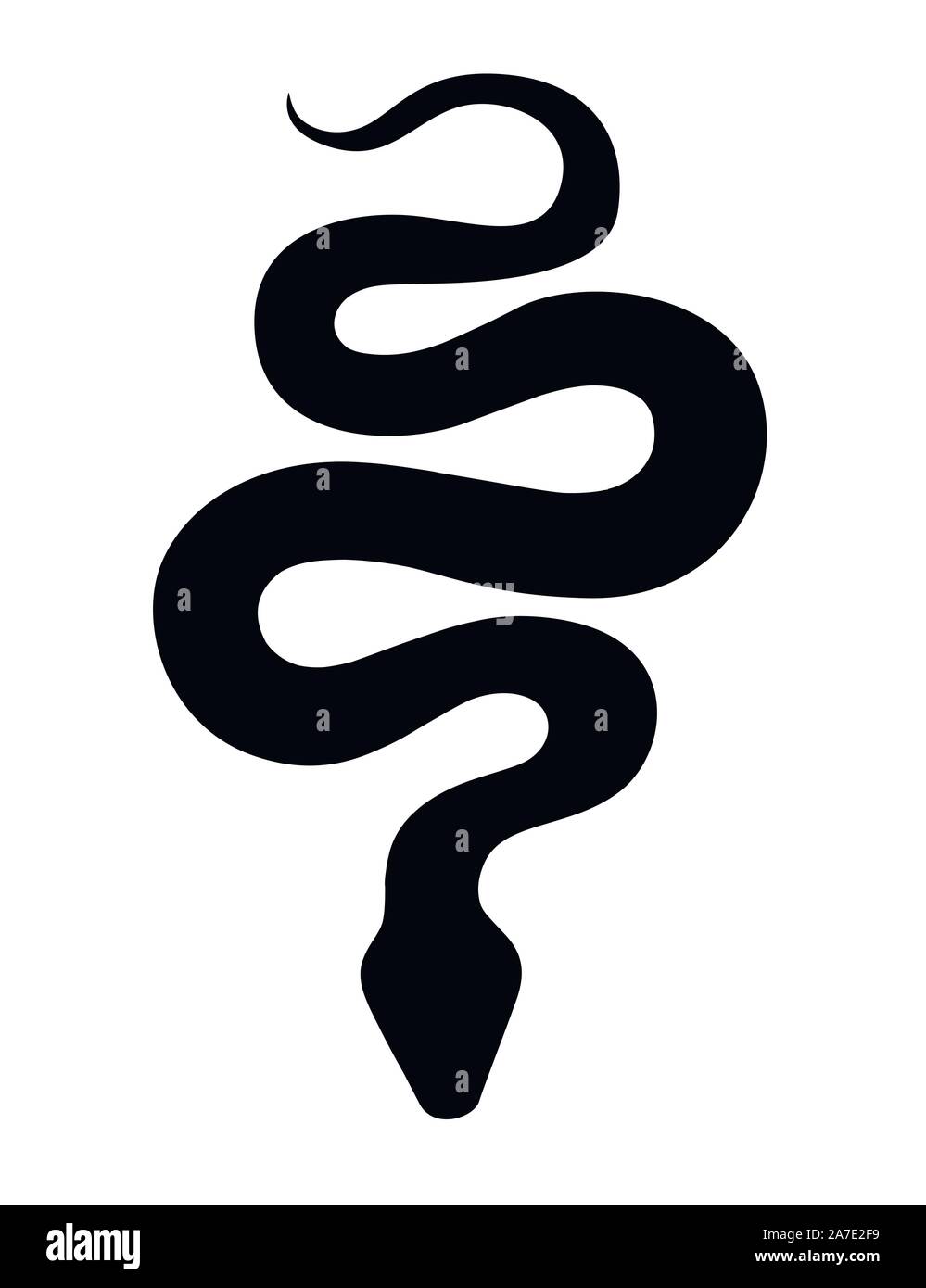 Black silhouette snake cartoon animal design flat vector illustration ...