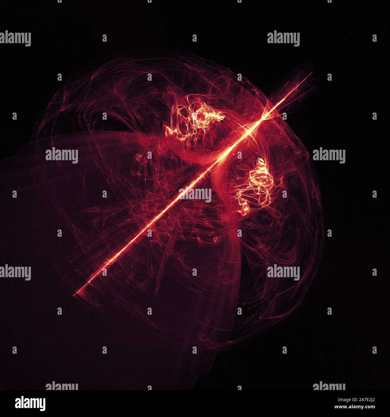 glowing red curved lines over dark Abstract Background space universe ...