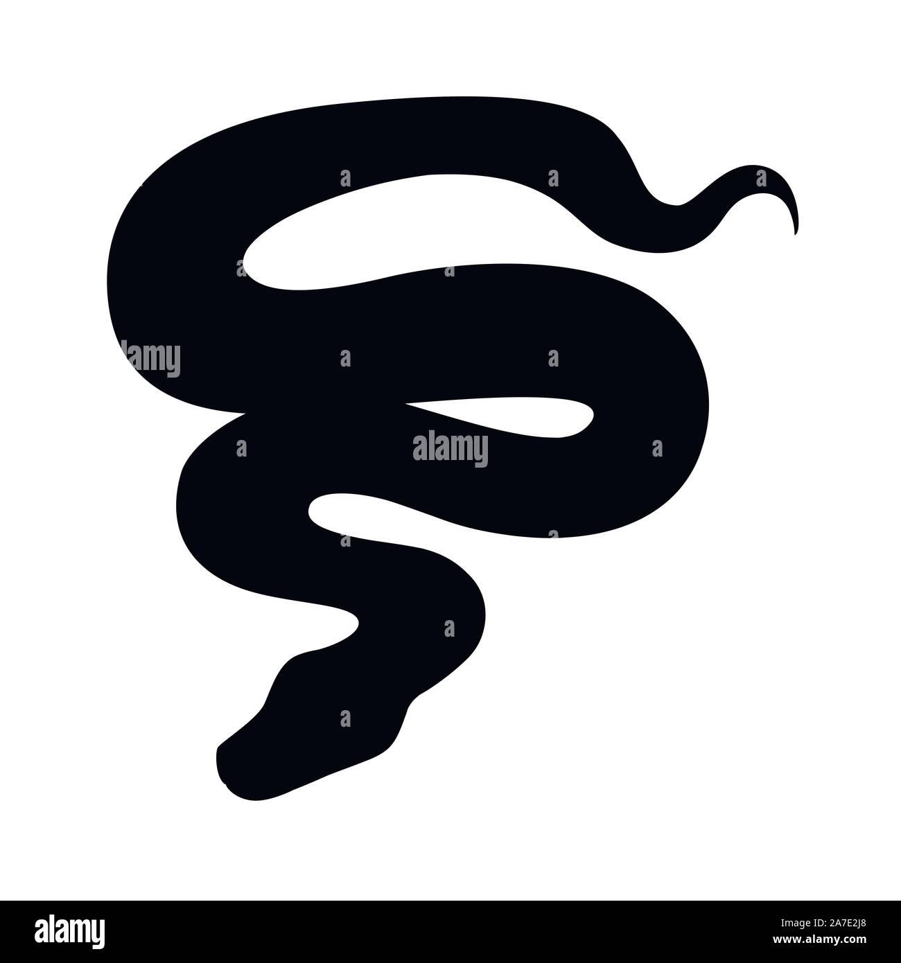 Black silhouette snake cartoon animal design flat vector illustration ...