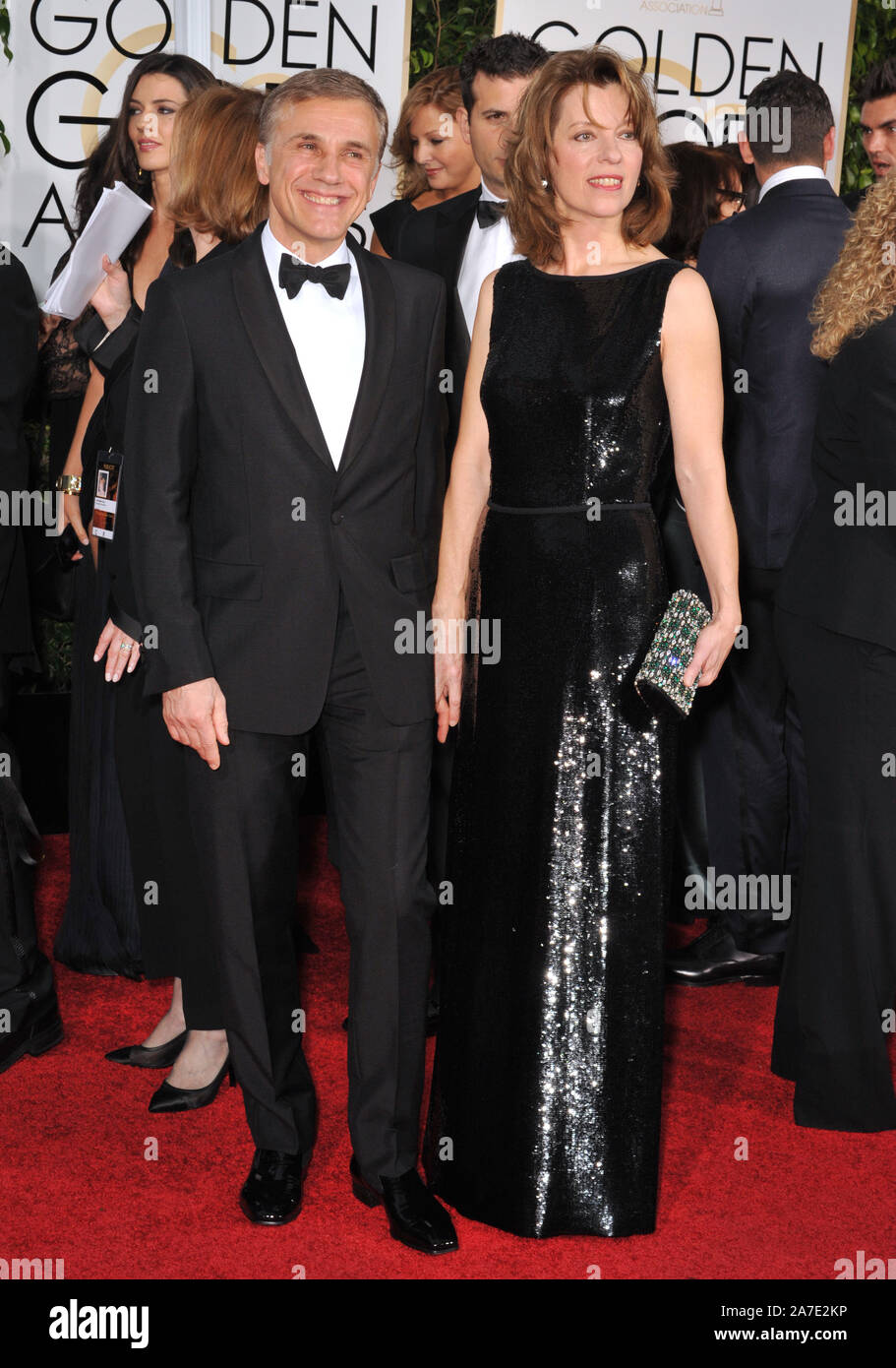 LOS ANGELES, CA - JANUARY 11, 2015: Christoph Waltz & Judith Holste at ...