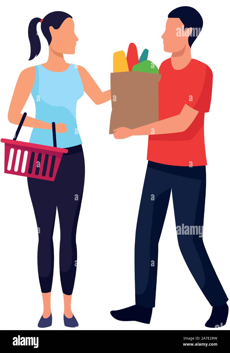 supermarket customers icon, flat colorful design Stock Vector Image ...