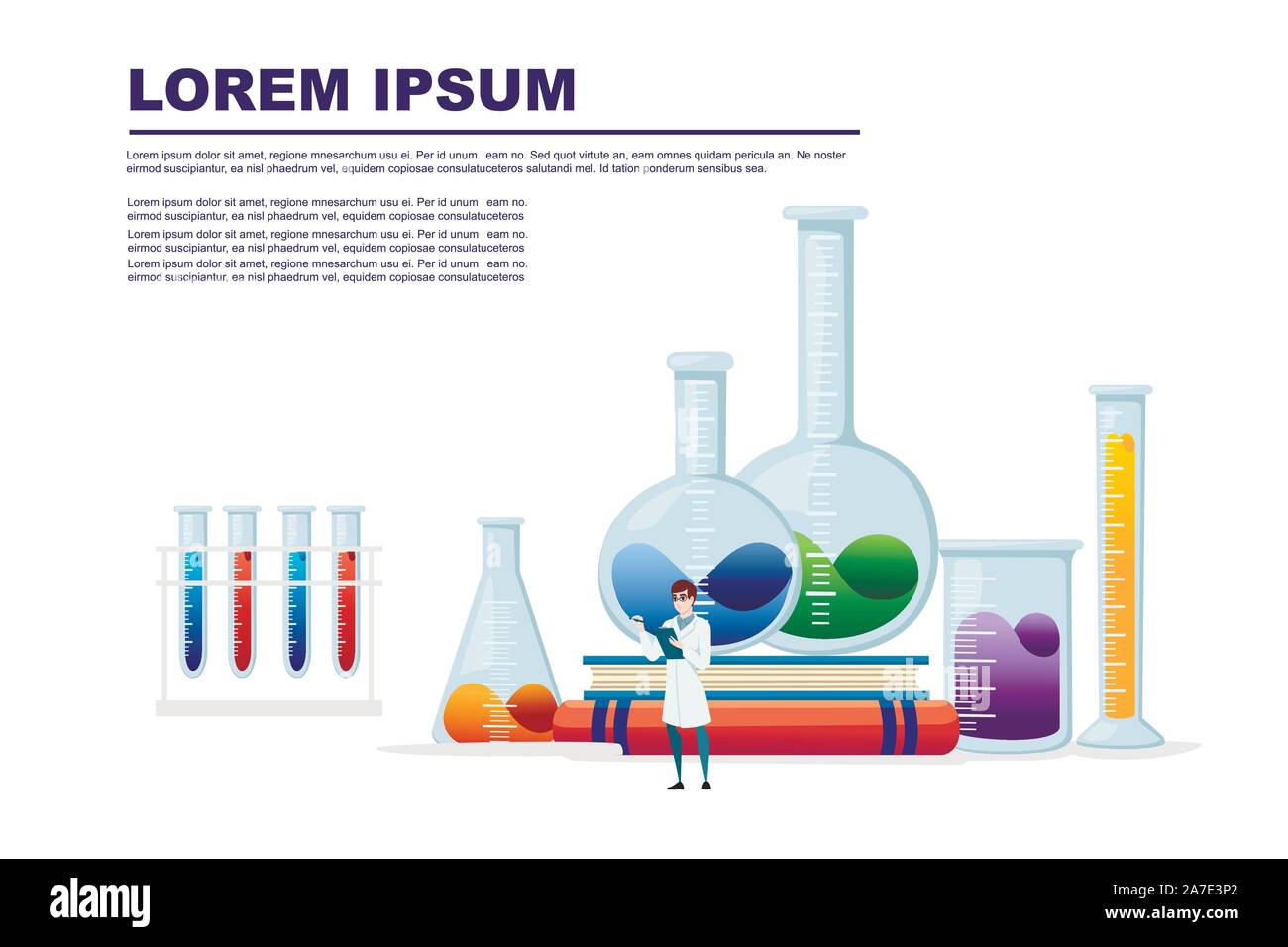 Chemistry laboratory abstract design with big equipment and little ...