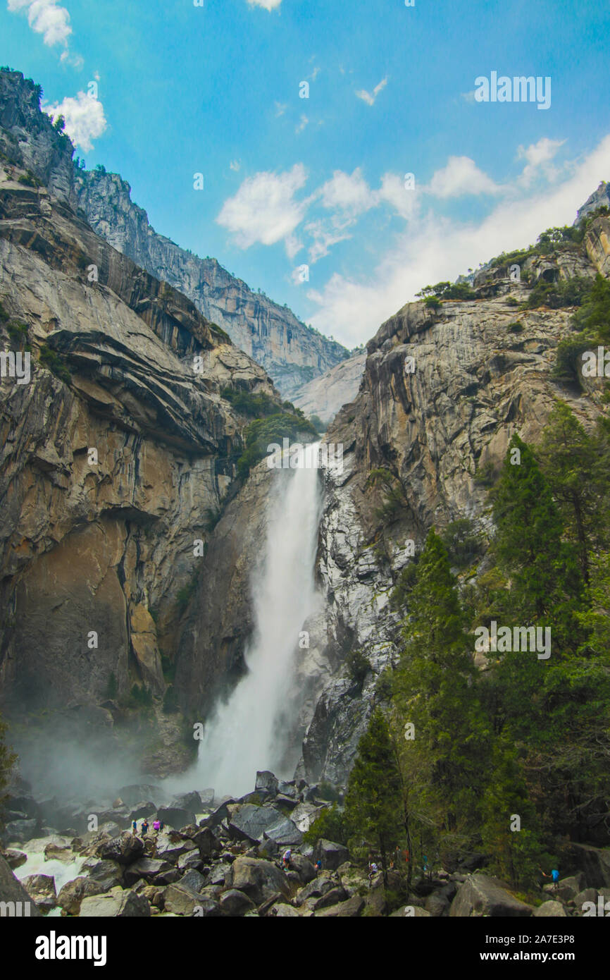 Lower Yoseimite Falls in Yosemite Valley National Park, California, USA ...