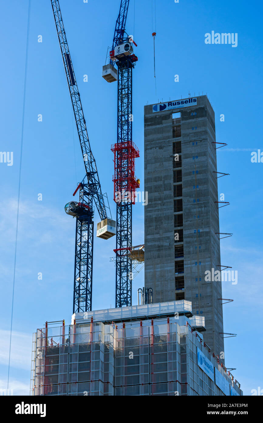 The Oxygen Tower apartment block, under construction Oct 2019, from Old ...