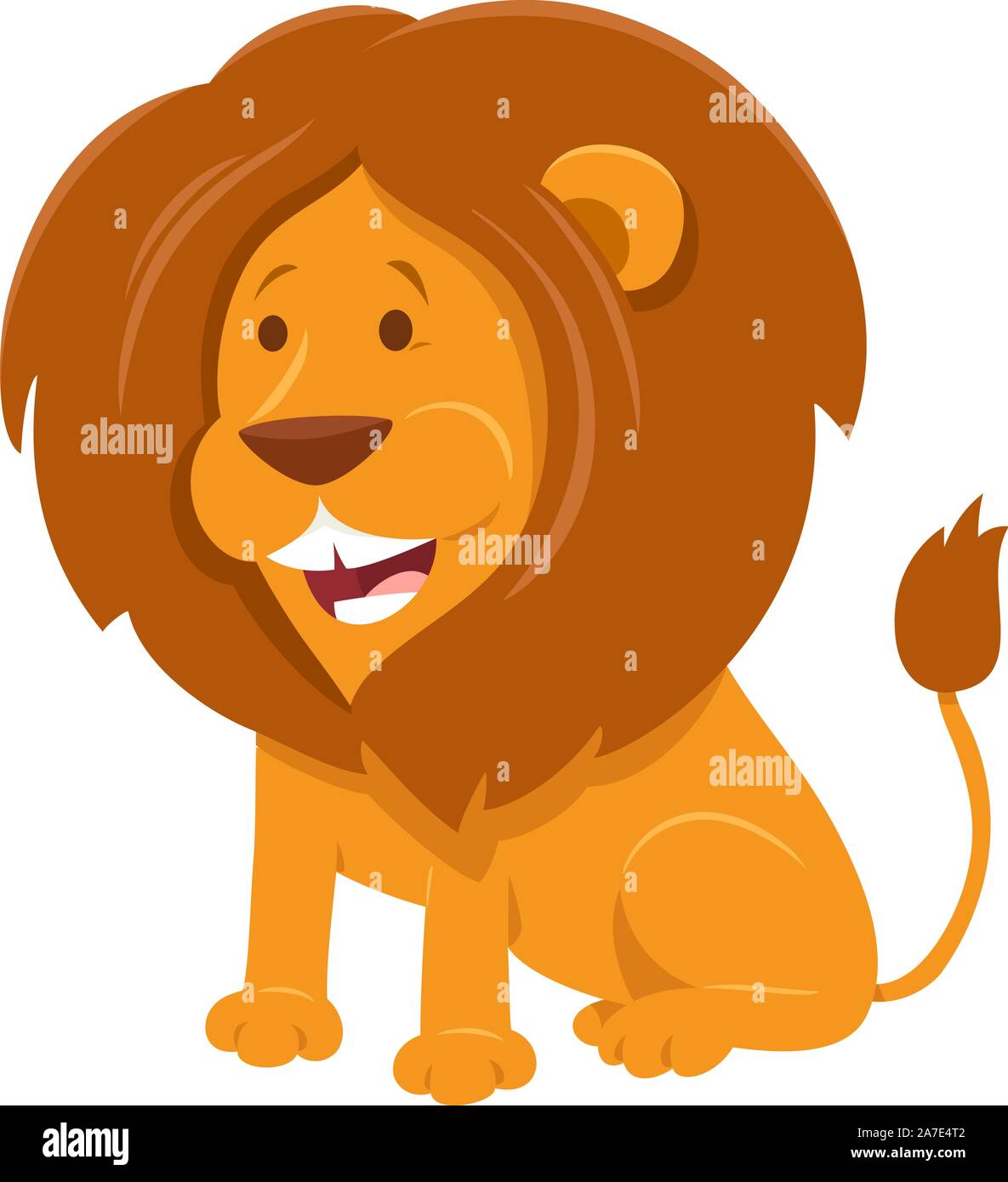 Cartoon Illustration of Funny Lion Wild Animal Character Stock Vector ...