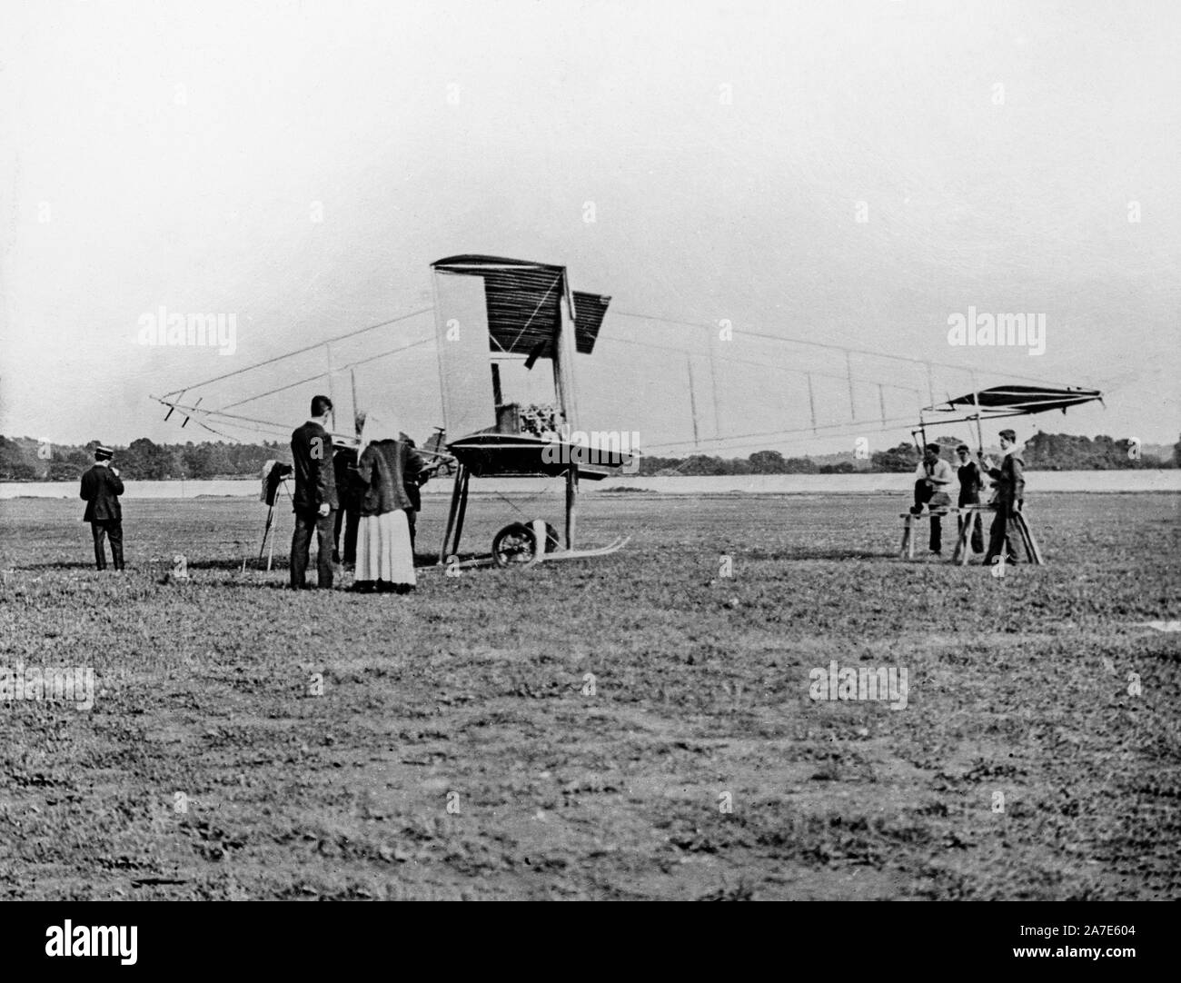 A vintage black and white photograph from 1910, showing a Neale VII ...