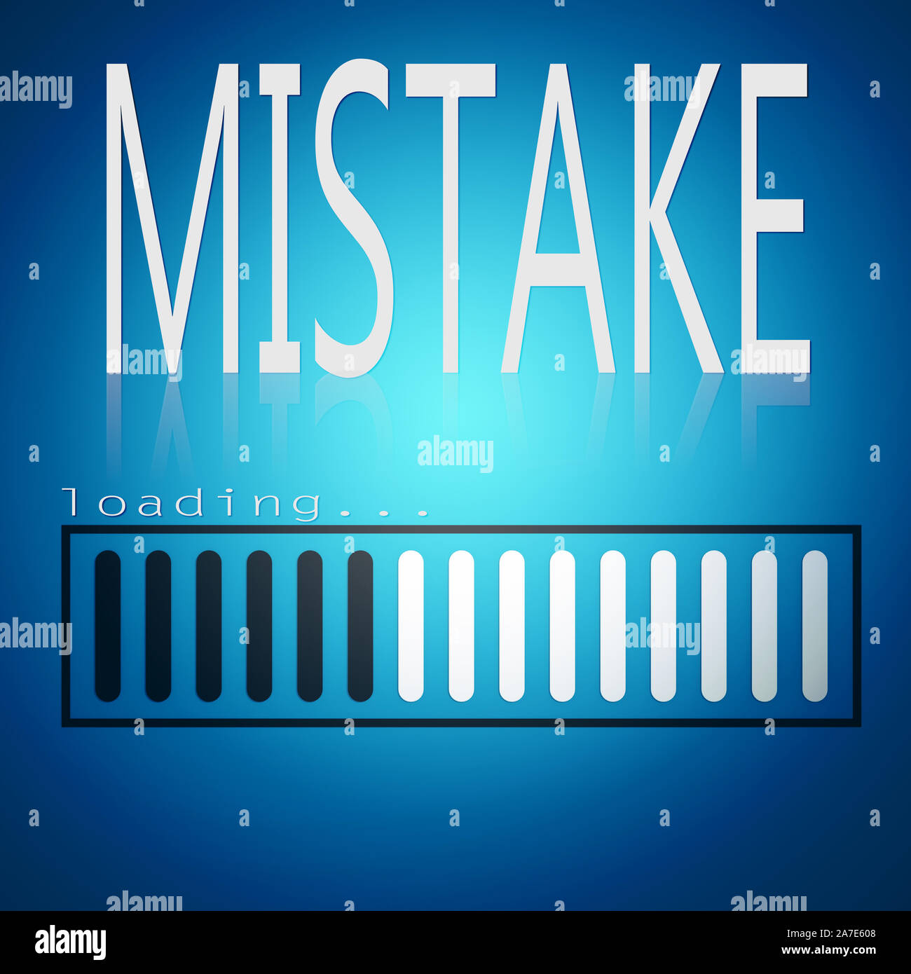 Mistake word with blue loading bar, 3D rendering Stock Photo - Alamy