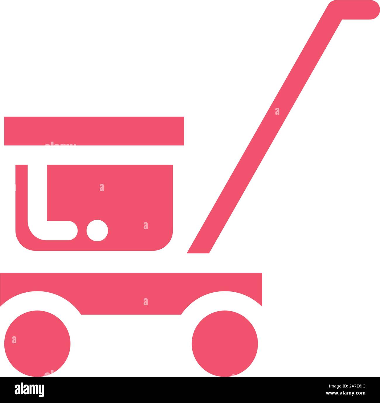 trolley delivery with box carton in white background vector ...