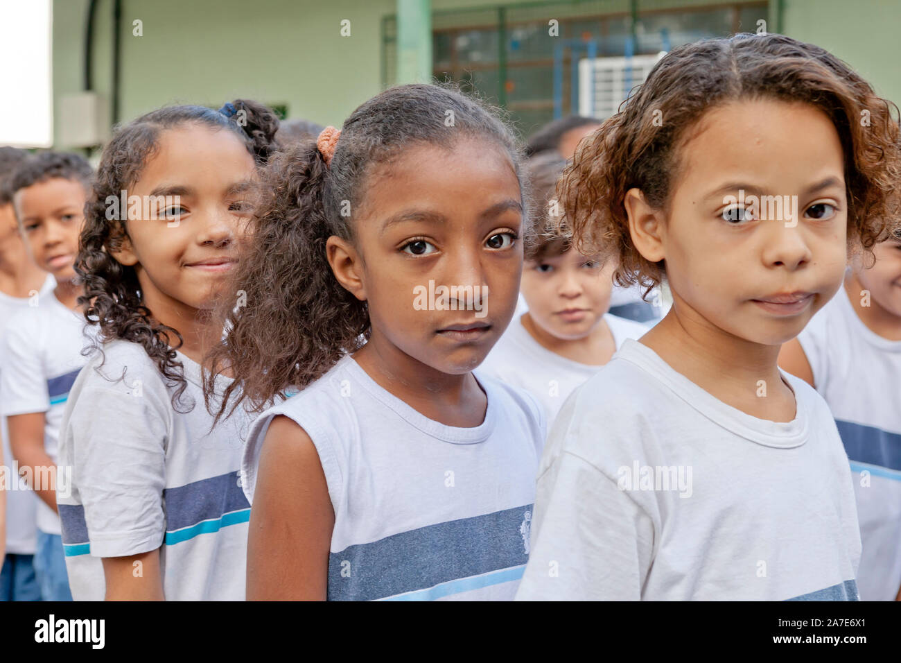 Young Brazilian students in school uniform Stock Photo - Alamy