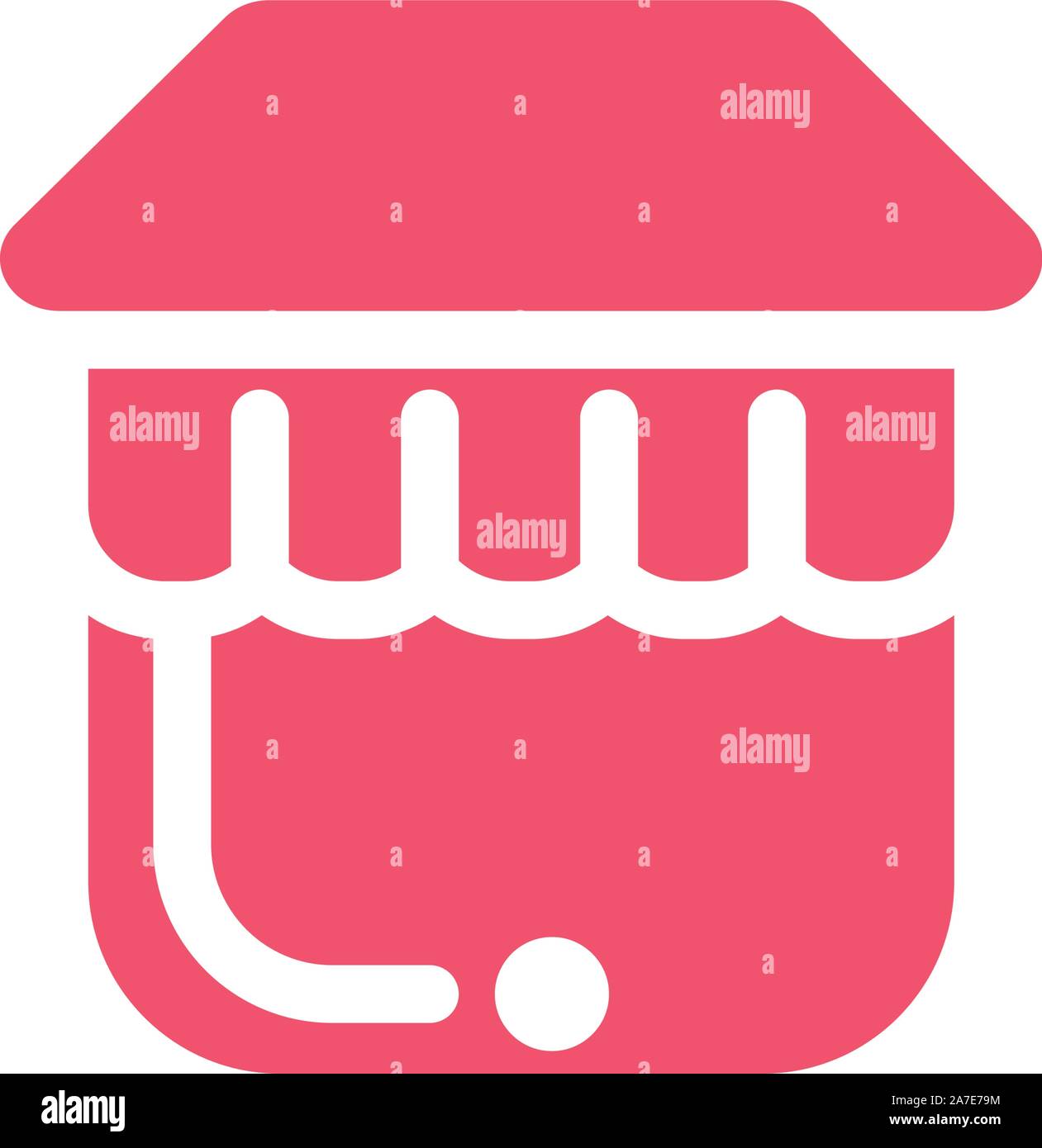 shop front with striped tent in white background vector illustration ...
