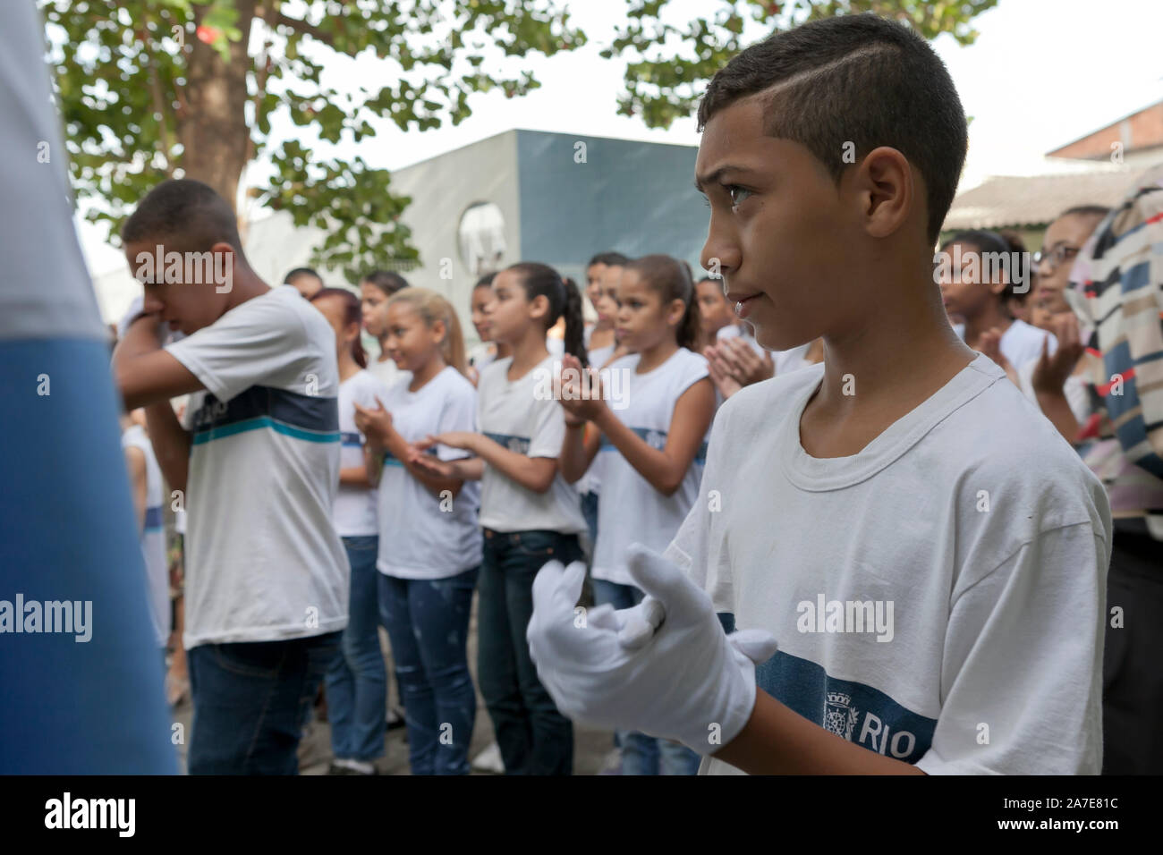 Young Brazilian students in school uniform Stock Photo - Alamy