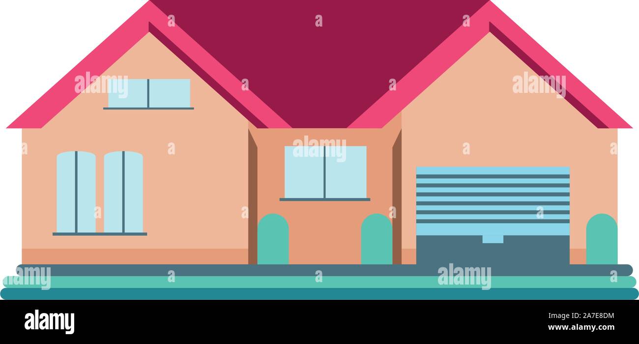 cute building of house on white background vector illustration design ...