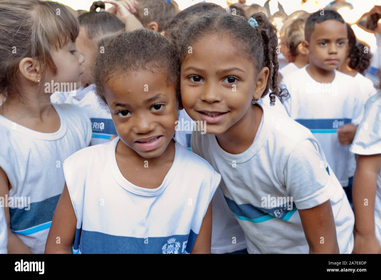 Young Brazilian students in school uniform Stock Photo - Alamy