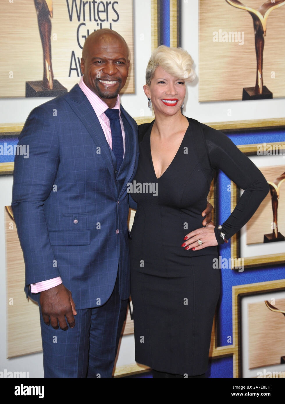 LOS ANGELES, CA - FEBRUARY 14, 2015: Terry Crews & wife Rebecca Crews ...