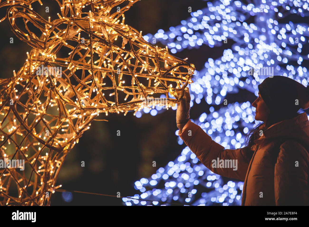 Christmas decorations in the historical center streets of Helsinki ...