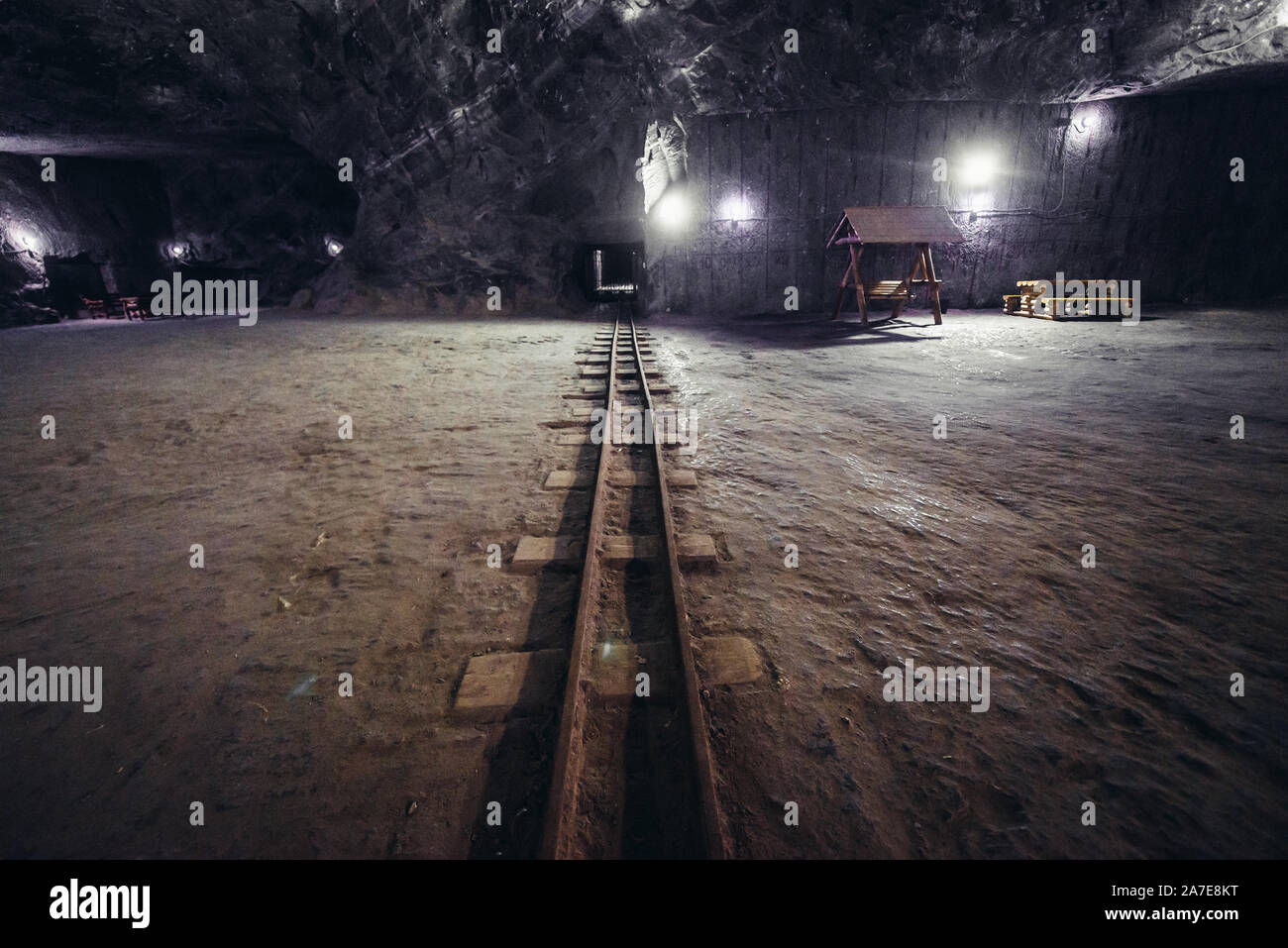 Large chamber called Echo Room in salt mine in Cacica (Polish Kaczyka ...