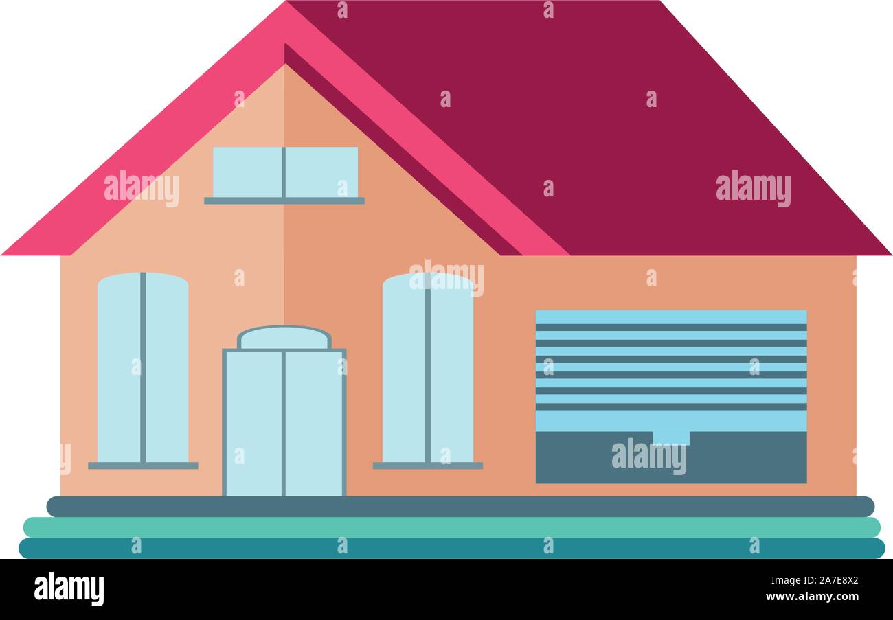 cute building of house on white background vector illustration design ...