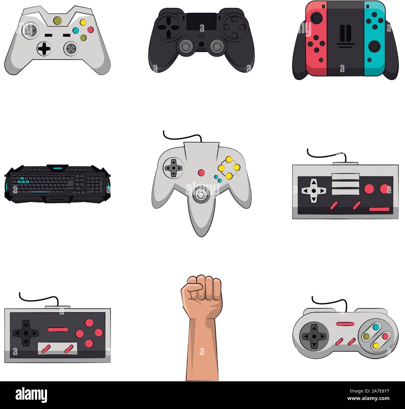 bundle of video game controls Stock Vector Image & Art - Alamy