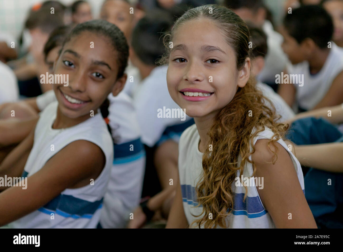 Young Brazilian students in school uniform Stock Photo - Alamy