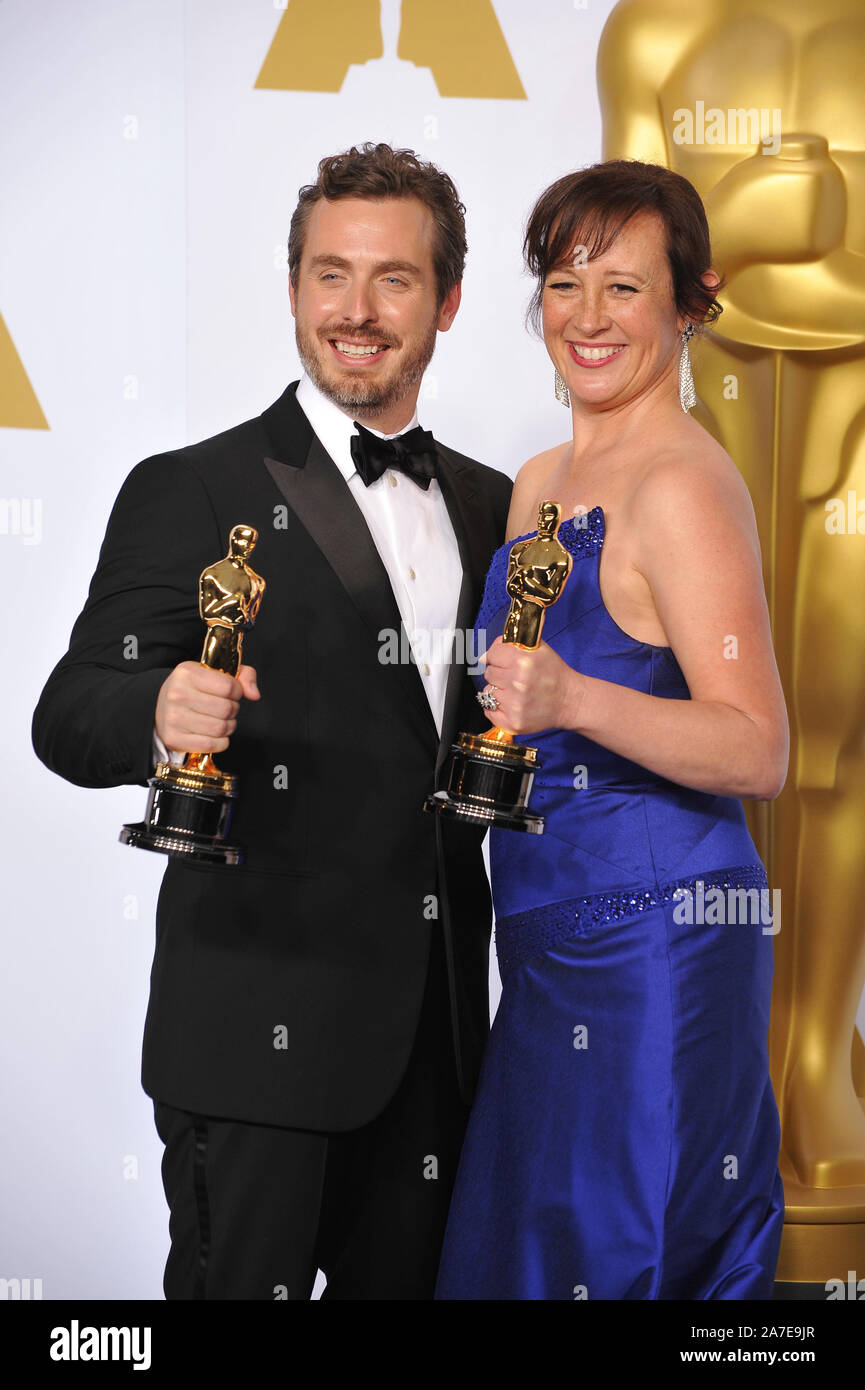 LOS ANGELES, CA - FEBRUARY 22, 2015: Patrick Osborne & Kristina Reed at ...