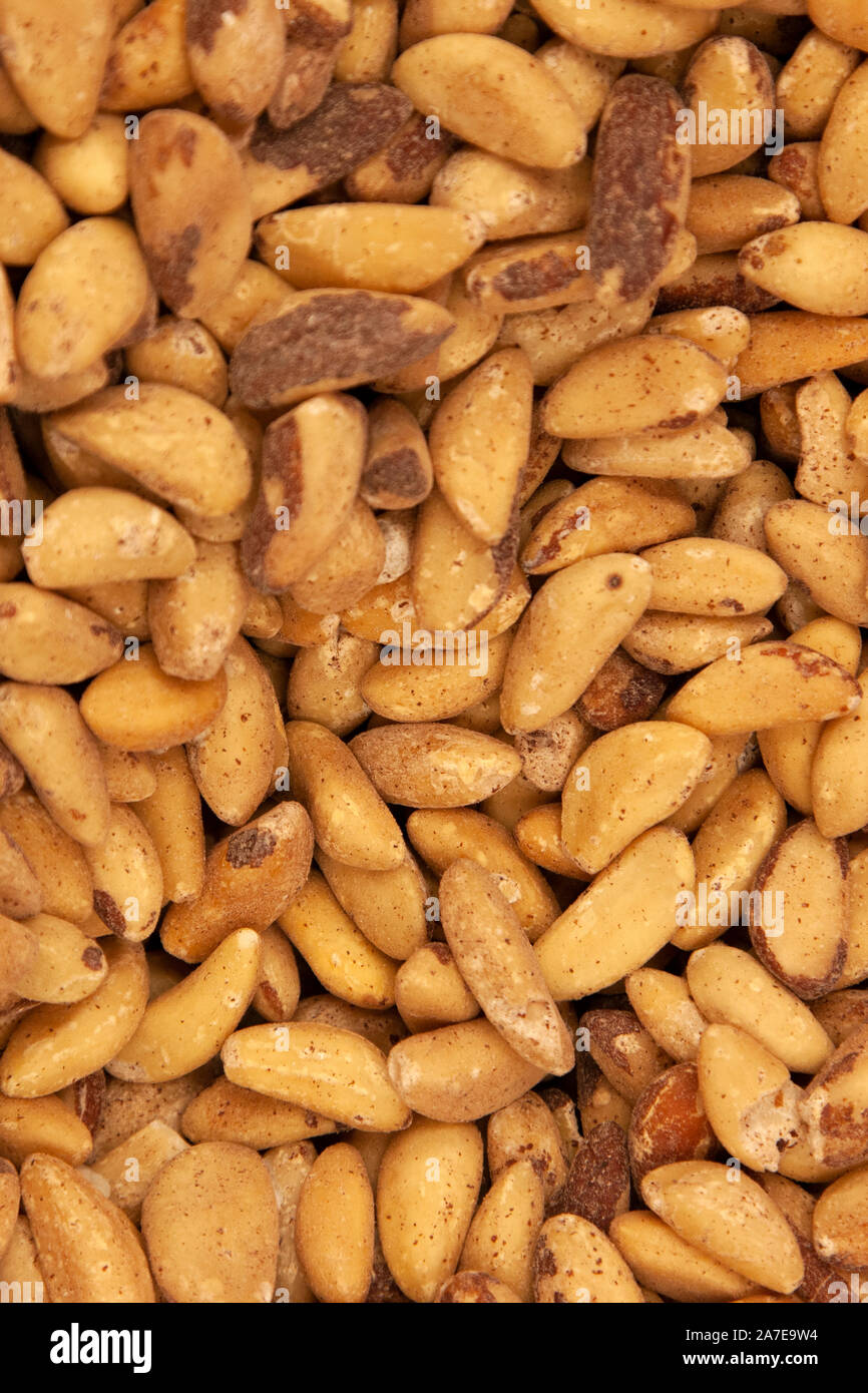 dark and light brown colored roasted brazil nuts Stock Photo - Alamy