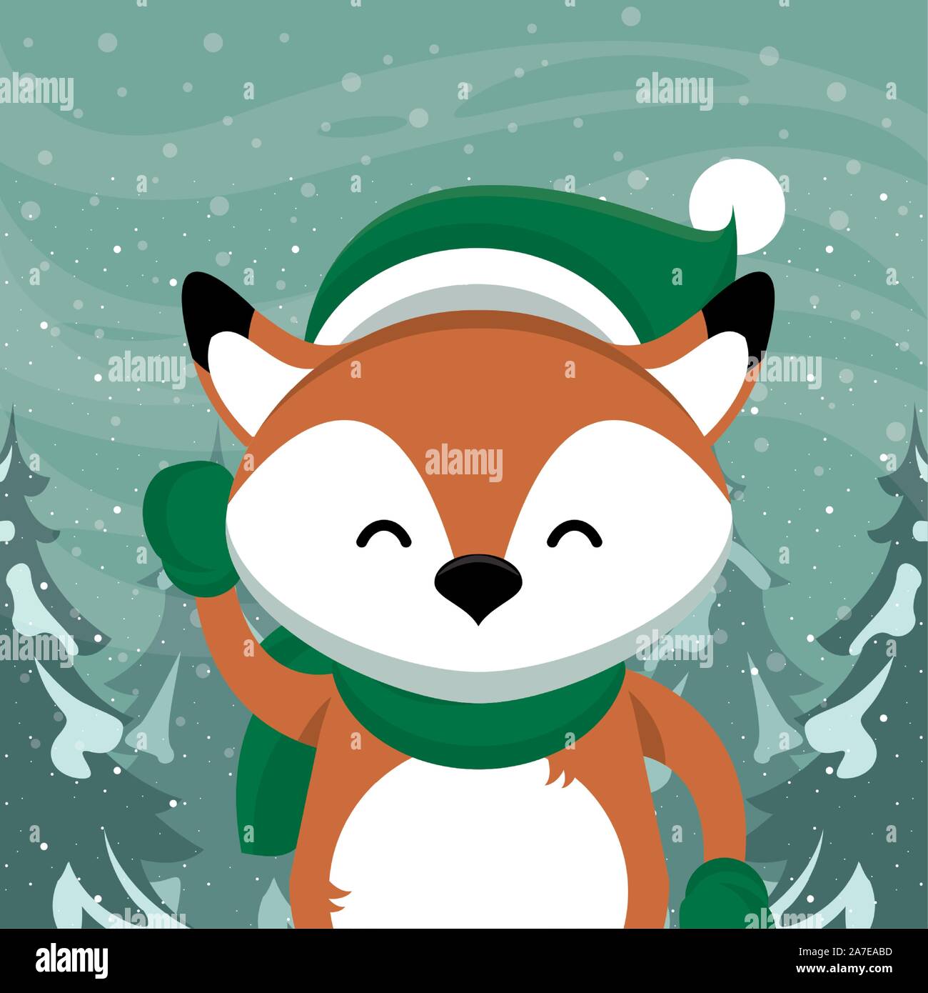 Christmas fox clipart hi-res stock photography and images - Alamy