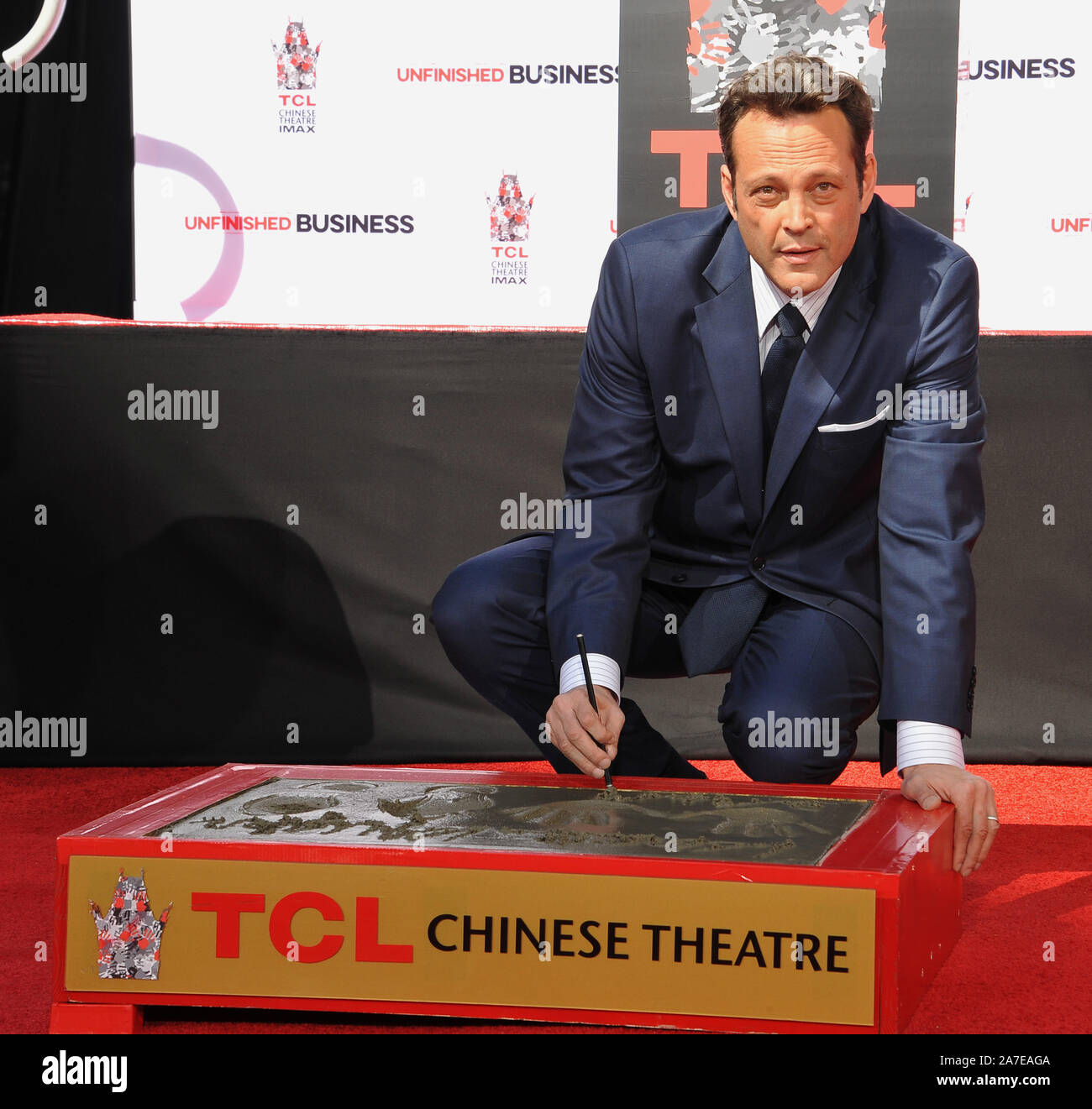 LOS ANGELES, CA - MARCH 4, 2015: Actor Vince Vaughn at the TCL Chinese ...