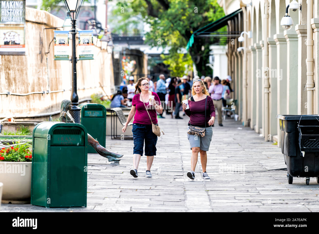 New Orleans, USA - April 23, 2018: Old town Decatur alley street in ...