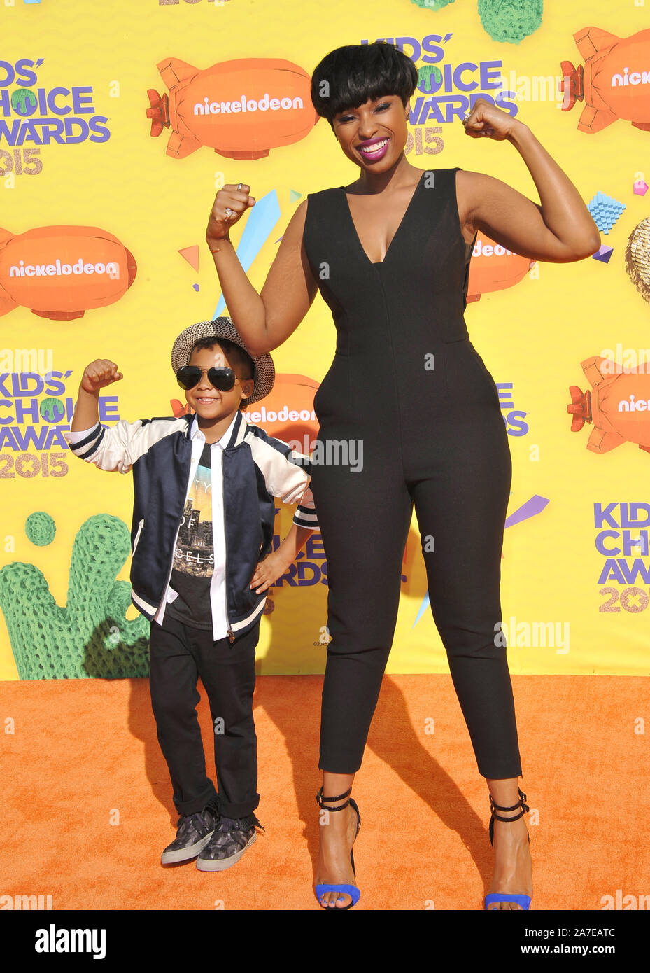 LOS ANGELES, CA - MARCH 28, 2015: Jennifer Hudson & son David Daniel ...