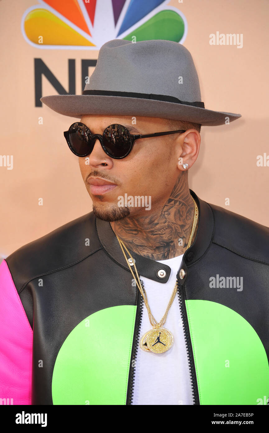 LOS ANGELES, CA - MARCH 29, 2015: Chris Brown at the 2015 iHeart Radio ...