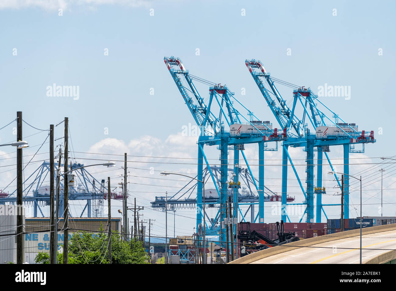 Mobile, USA - April 24, 2018: Industrial factory in Alabama with ...