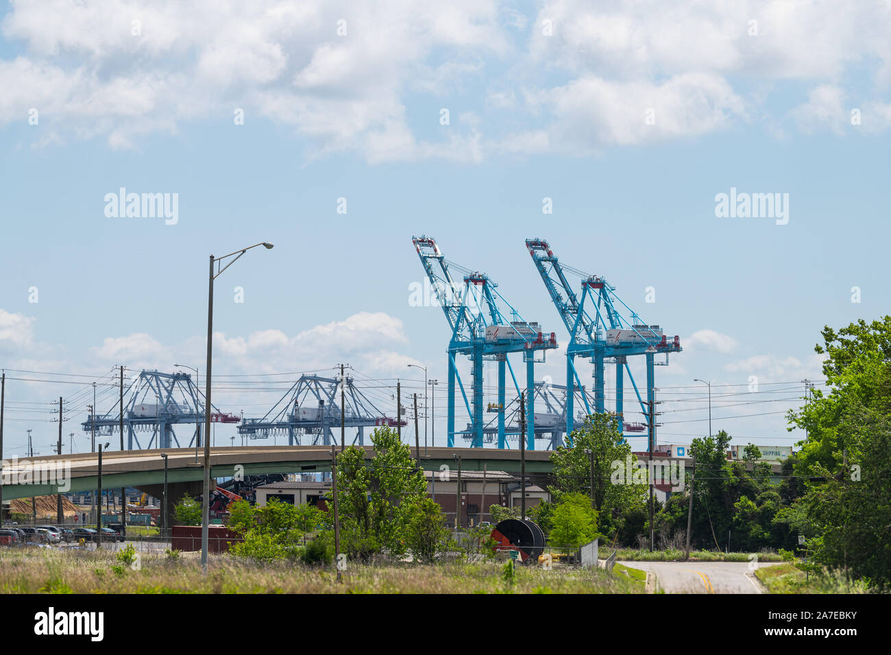 Mobile, USA - April 24, 2018: Industrial factory in Alabama with ...