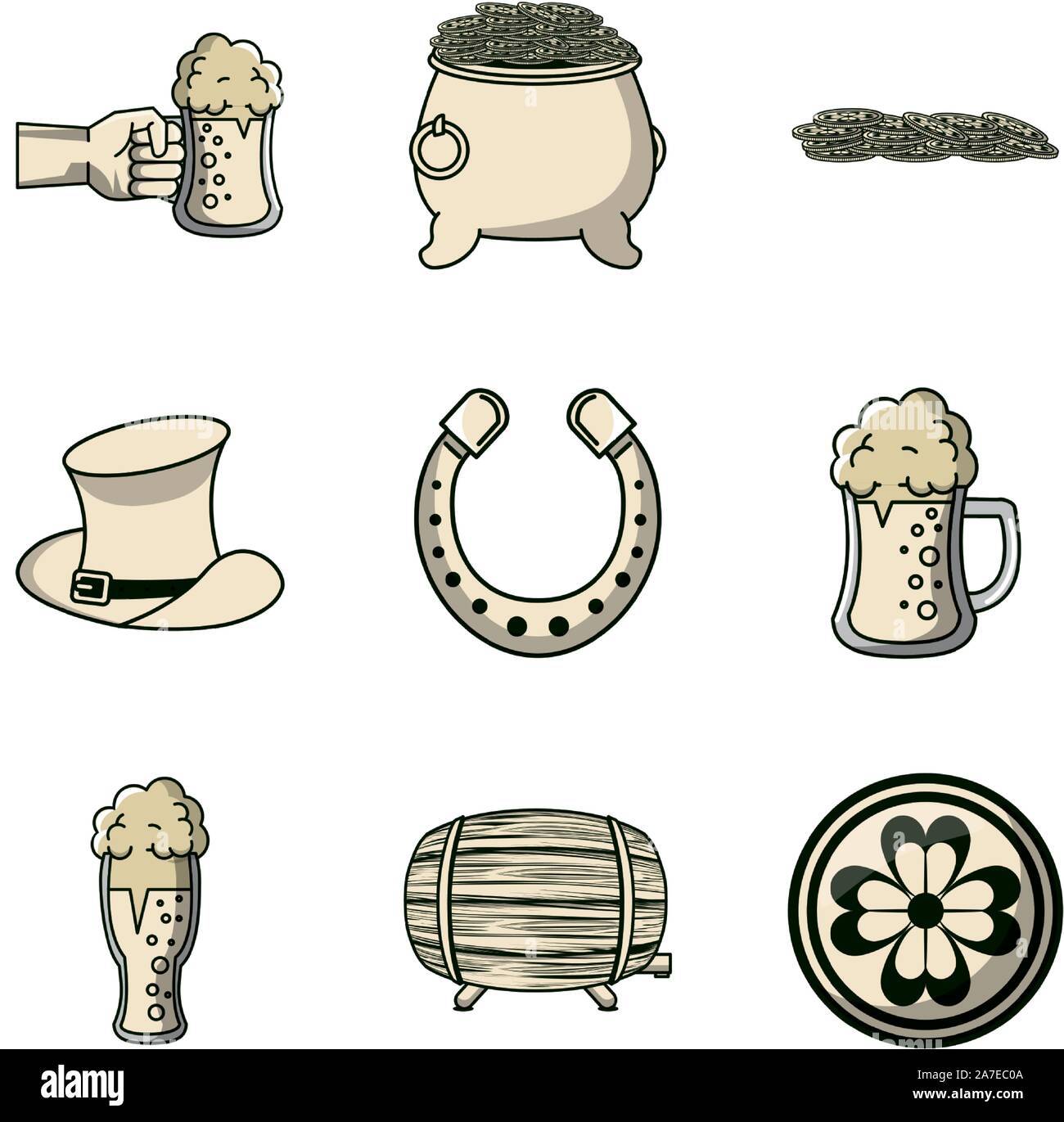 buncle of saint patricks day celebration icons Stock Vector Image & Art ...