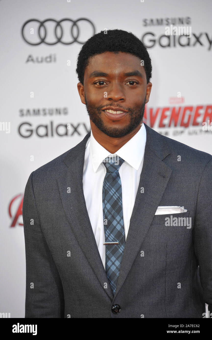 LOS ANGELES, CA - APRIL 13, 2015: Chadwick Boseman at the world ...